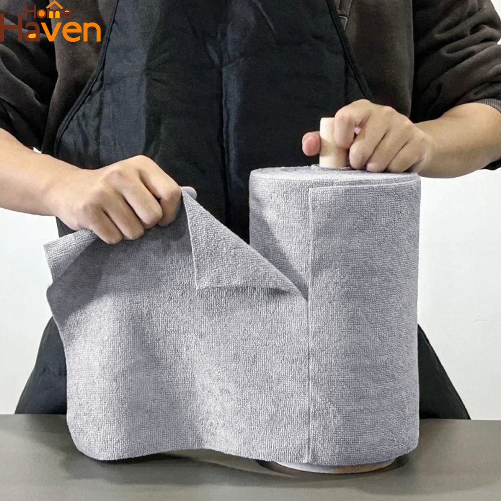 20PCS/Roll 25cm×25cm Kitchen Rag Towel Removable Dishcloth Microfiber ...