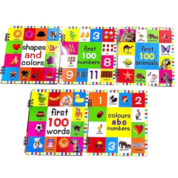 First 100 Words Animals ABC Colors Jumbo Baby Educational Book | Shopee ...