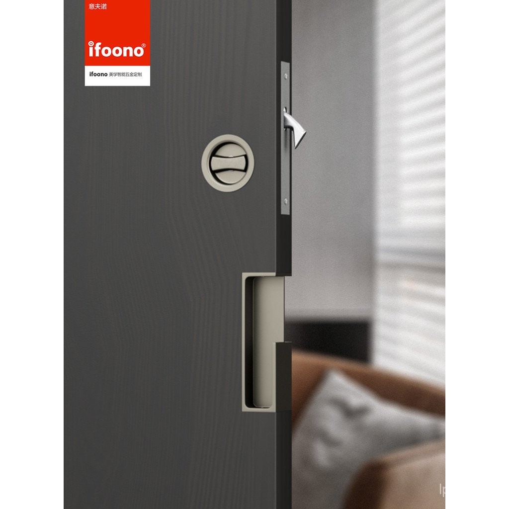 American Champagne Gold Pocket Sliding Door Handle Push-Pull Door Lock ...