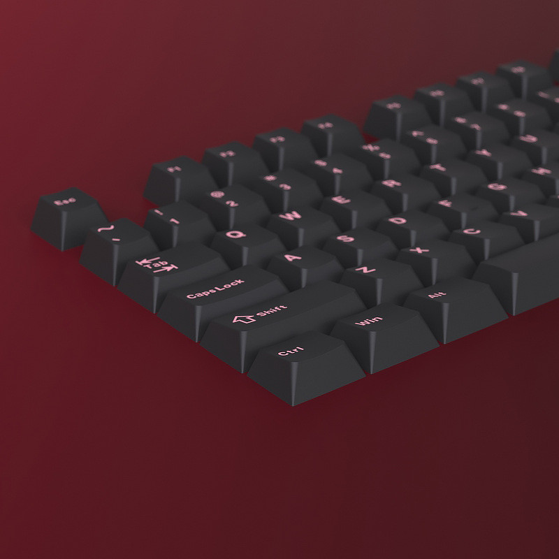 Black keycap PBT material lettering small full set of 126 original ...