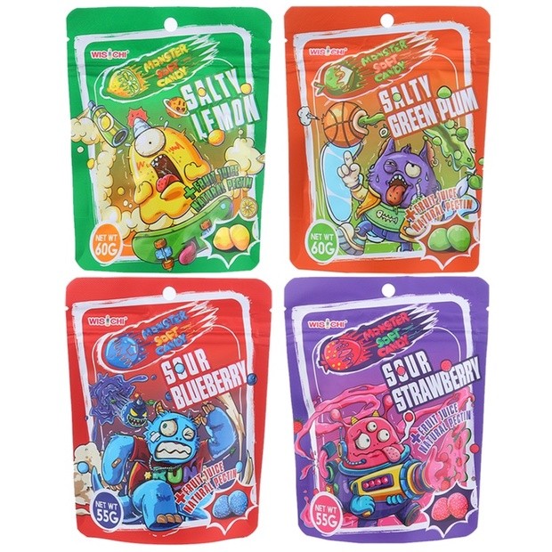 Wisichi Monster Softcase Sour Strawberry BlueBerry Lemon Plum Witchy ...