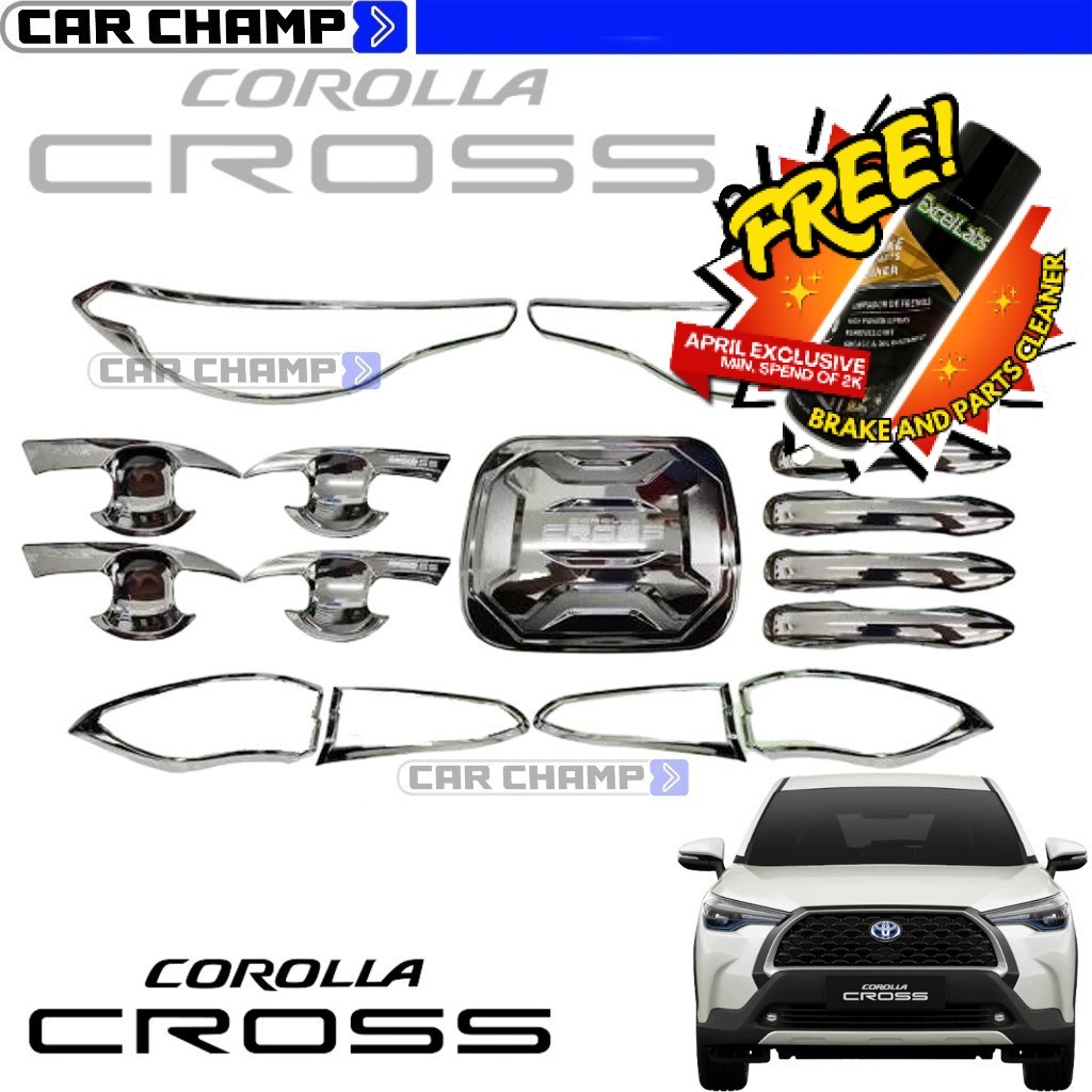 Toyota Corolla Cross 2020 to 2022 Garnish Combo set cover CHROME 2021 ...