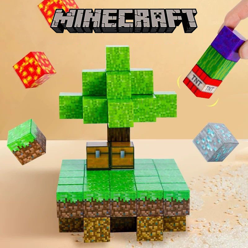 50pcs Minecraft Magnetic Building Blocks DIY Magnet Educational Toys ...