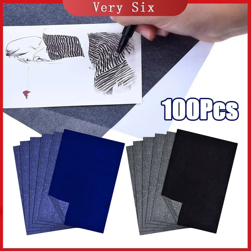 100 Sheets A4 Size Carbon Paper Carbon Guarantee Paper Black/Blue ...