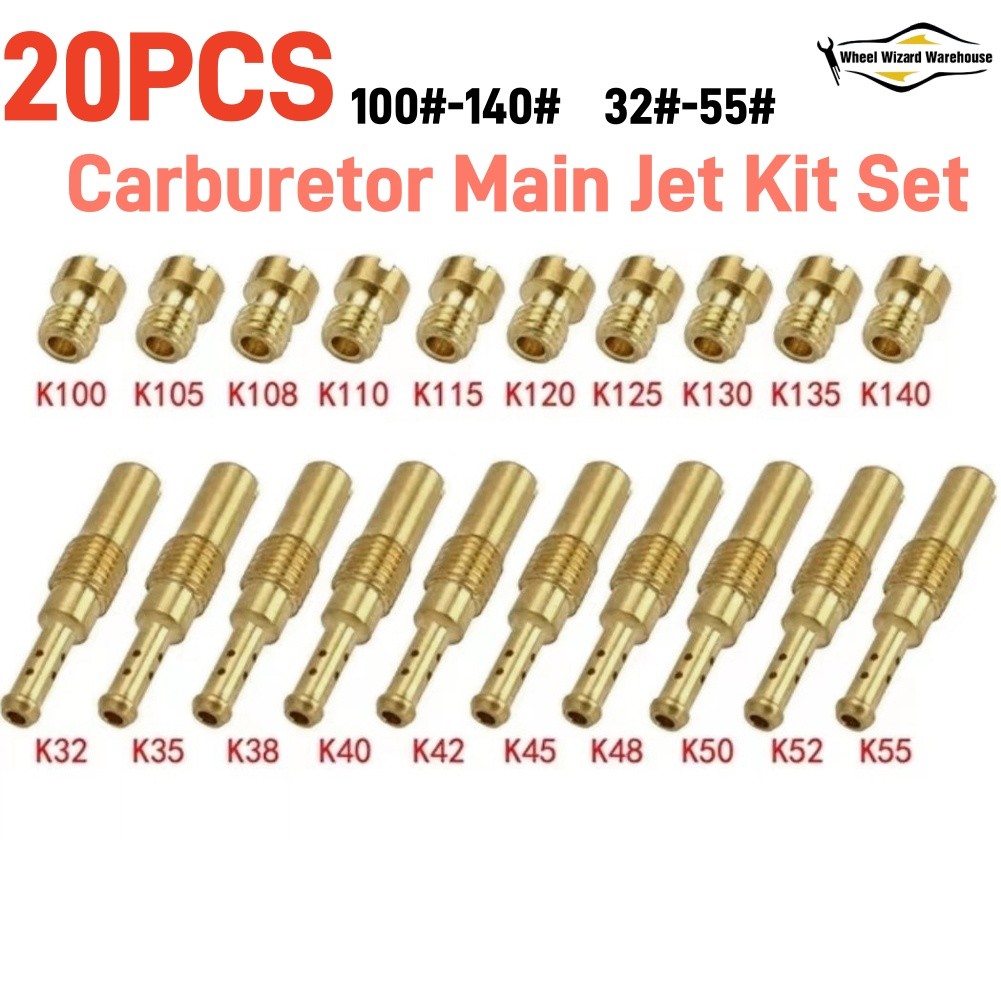20PCS Carburetor Main Jet Kit Set Slow/Pilot Jet for Carburetor Repair ...