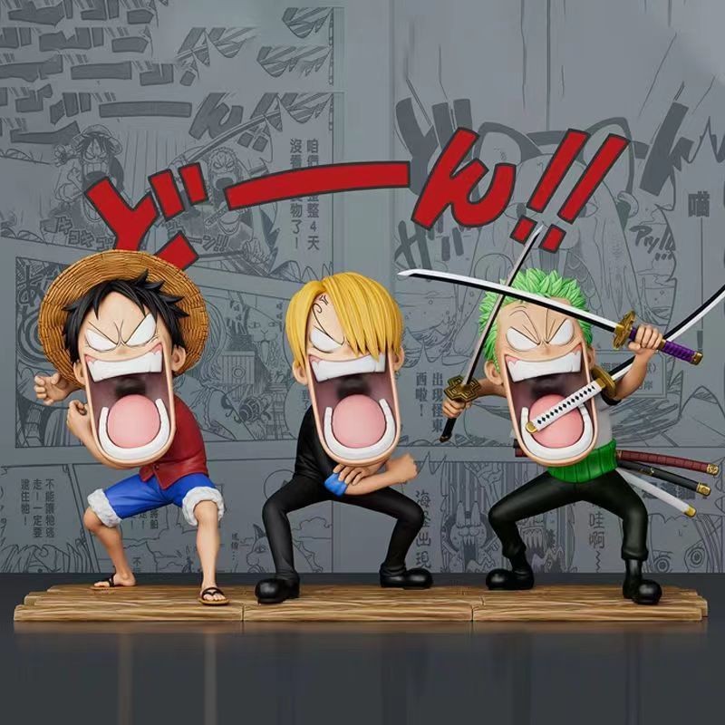 One Piece Hungry Trio Shanzhi Saolong Luffy Anime Birthday Gift GK ...