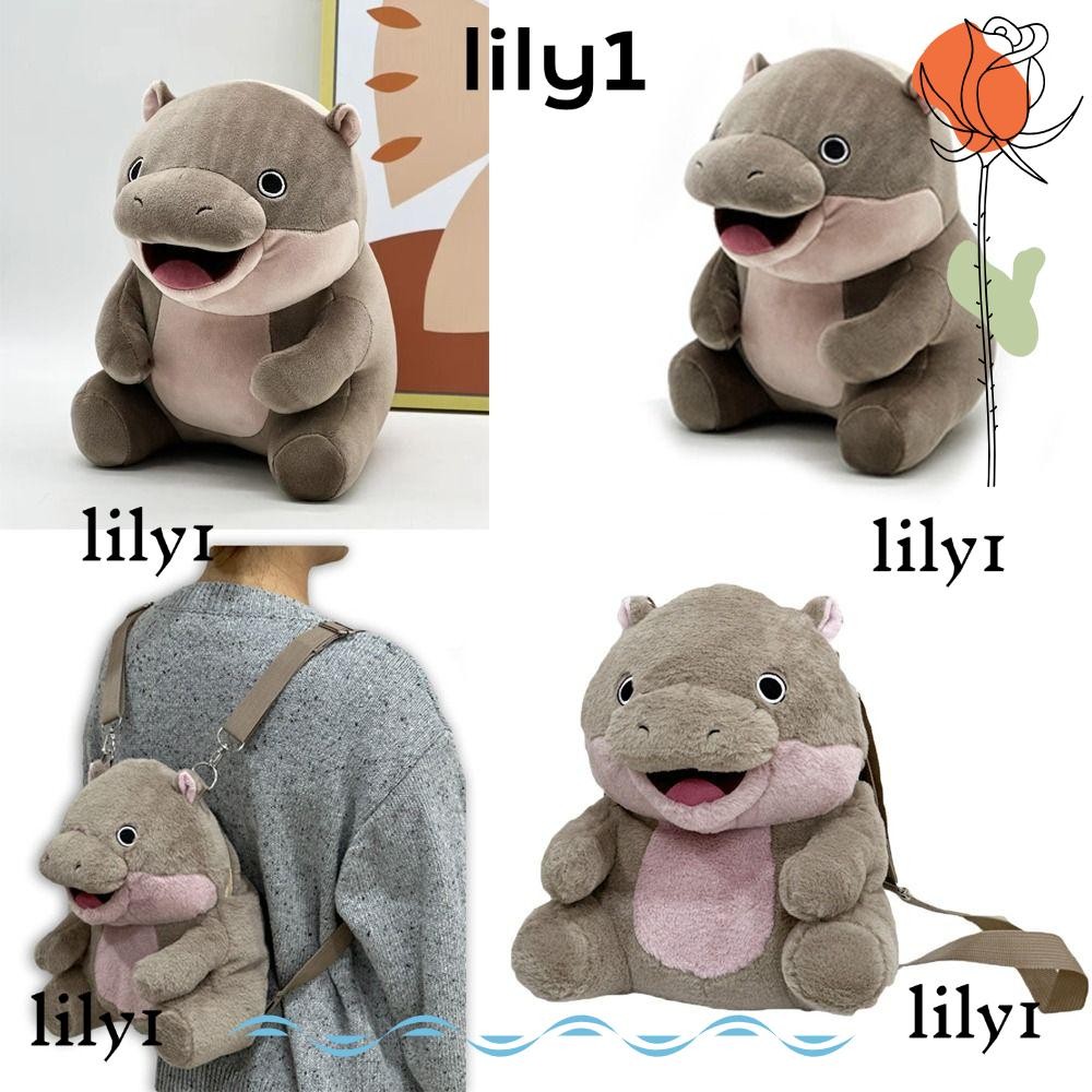 LILY Moo Deng Plush Toy, Hippopotamus Baby Stuffed Plush Moo Deng ...