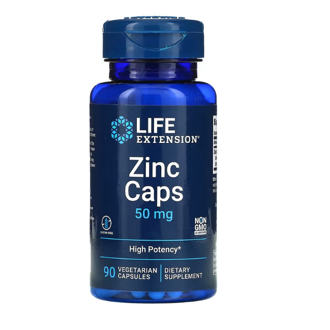 Life Extension, Zinc Caps, High Potency, 50 mg, 90 Vegetarian Capsules ...