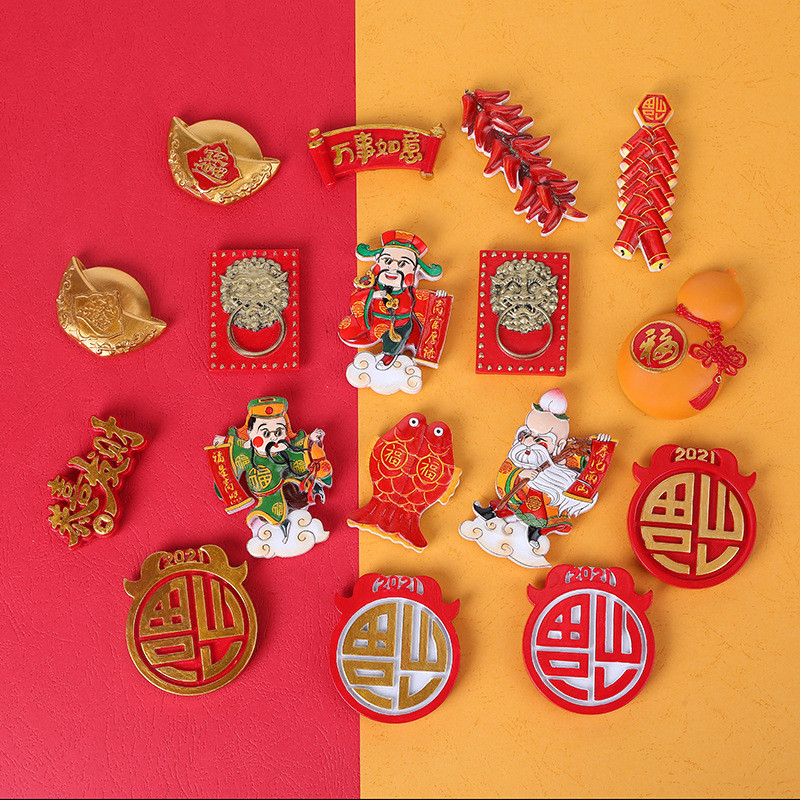 Refrigerator Magnet Chinese Spring Festival Magnetic Refrigerator ...