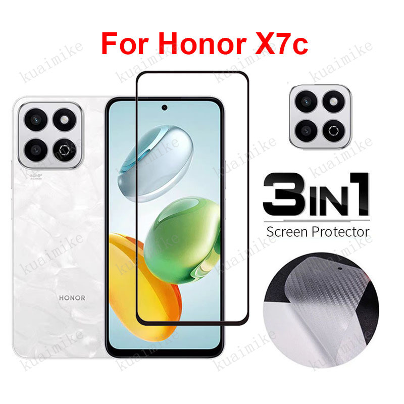 Honor X7c Tempered Glass 3 in 1 Screen Protector for Honor 200 Pro 90 ...