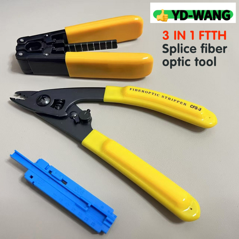 YD-WANG 3 IN 1 FTTH Splice fiber optic tool kits Covered wire Fiber ...