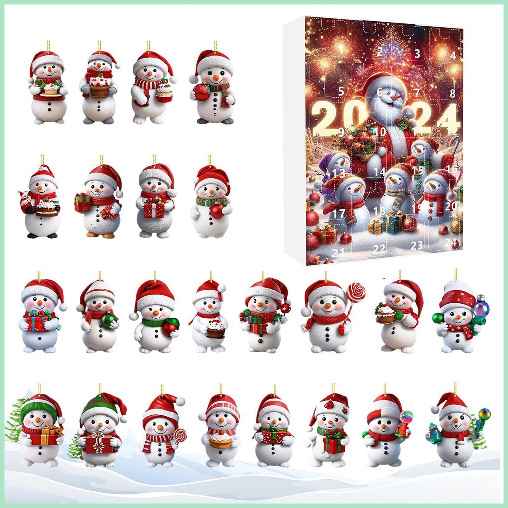 Christmas Acrylic Advent Calendar Acrylic Snowman Countdown Calendar 24 ...