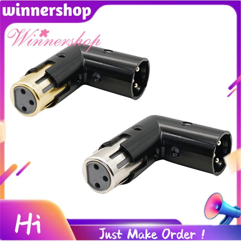 2PCS Audio Adapter Plug 3Pin XLR Angle Adapter Adjustable Male to Female Right Angle XLR Adapter ...
