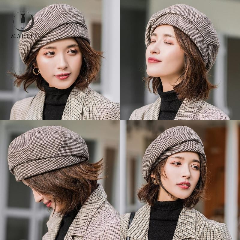 Marbit Korean Style Elegant Winter Cute Rabbit Solid Beret Hat Women's ...
