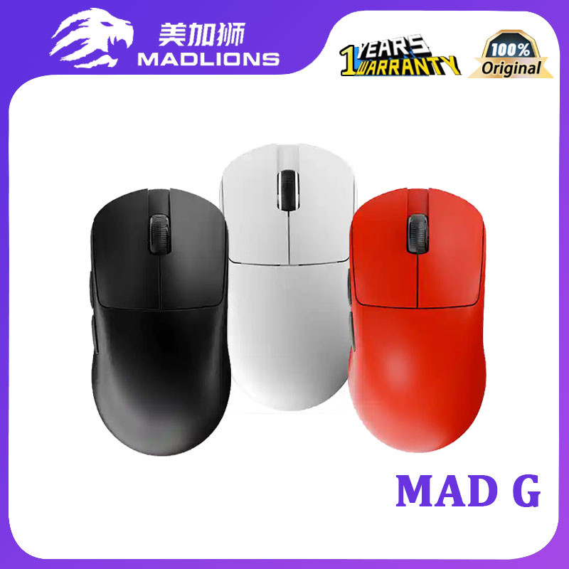 MADCATZ MAD G Dual-mode Wireless Gaming Mouse, PAW3395, Wireless 8K Return Rate, ice lion ...
