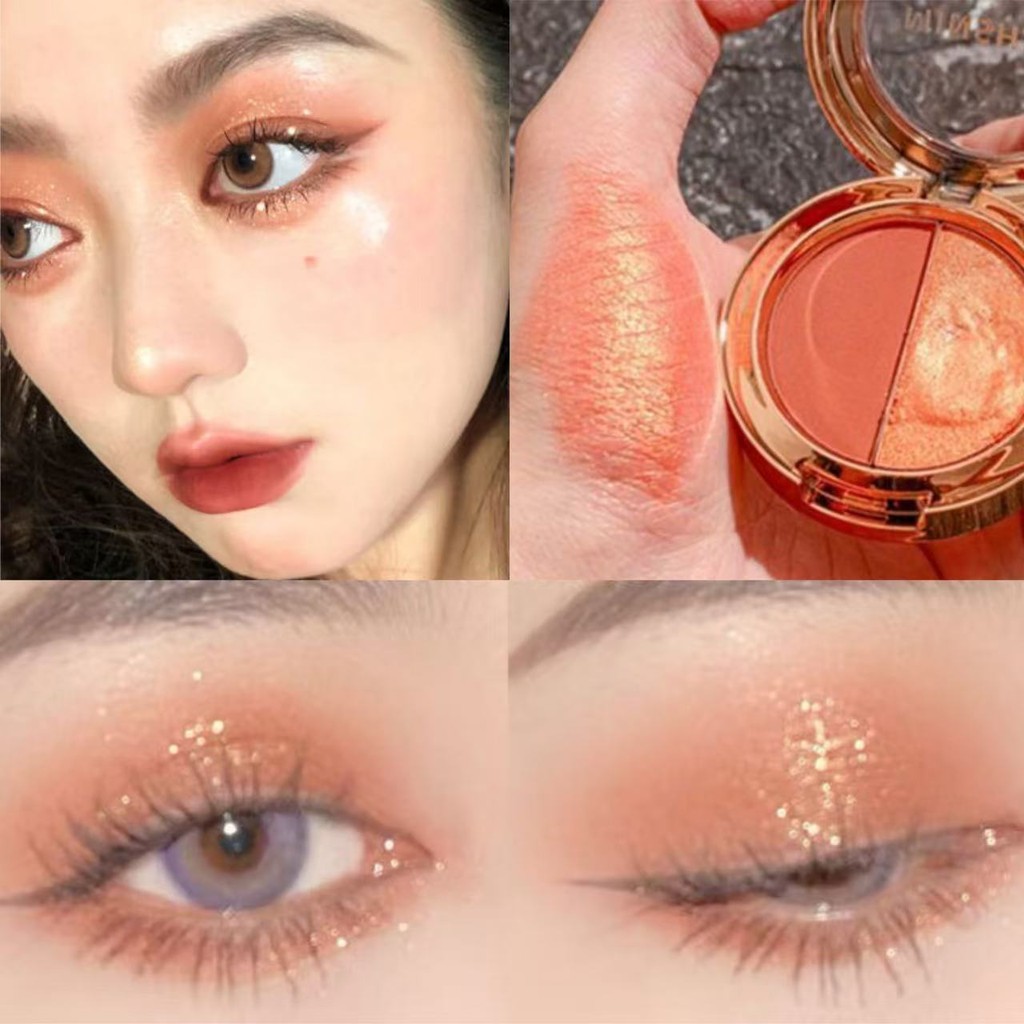 COD 2 IN 1 eyeshadow palette/loose powder/palette two-color eyeshadow ...