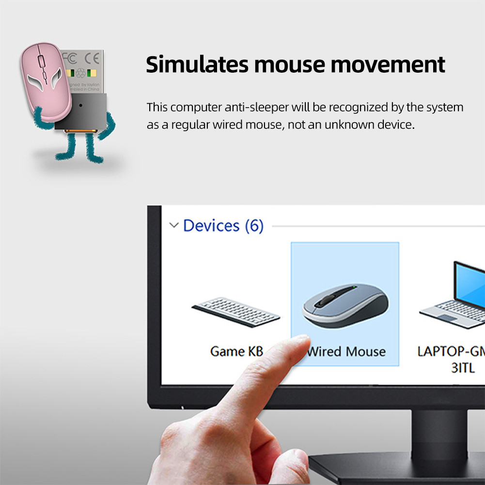 # Mini Automatic Mouse Jiggler Keeps Awake USB Automatic Move Cursor for Compute ...