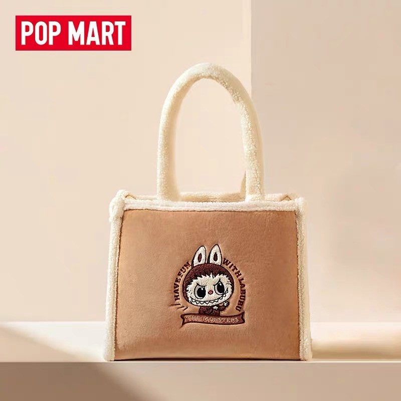 POPMART Bag Classic Series LABUBU Plush Tote Bag Brown Cute Trendy ...