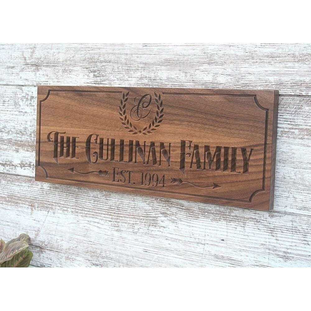 Wood Sign MarthaFox Custom Family Name Personalized Plaque Rustic ...