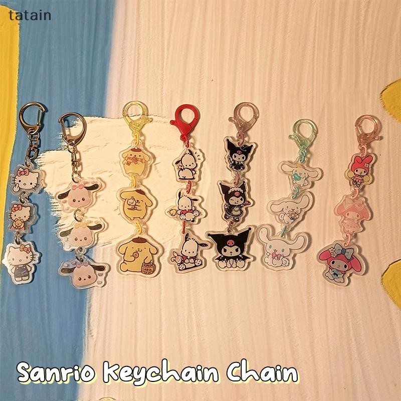 tatain Sanrio Kuromi My Melody Pom Pom Purin String Keychain Acrylic ...