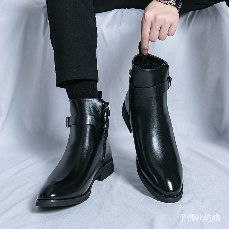 Spot Goods Chelsea Boots Men's Large Leather Boots Men's British High ...