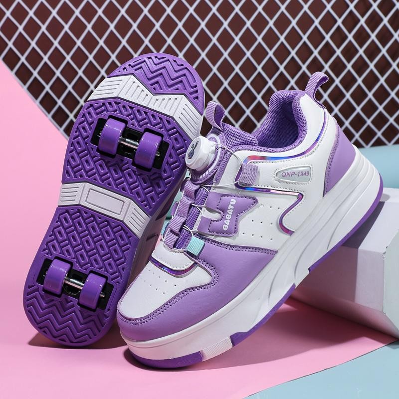 Teenagers Four-wheeled Sneakers Wheel Shoes Non-luminous Non ...