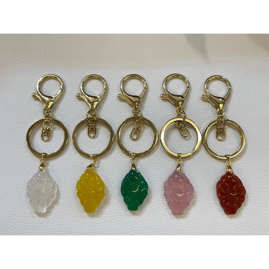 Nine Tailed Fox Jade Stone Over All Good Luck Charm Key Chains | Shopee ...