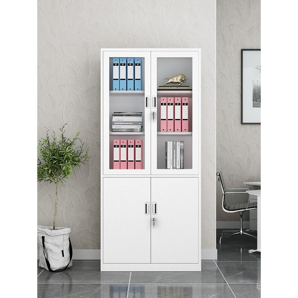 Steel Office Full-Body Double-Section File Cabinet Iron Cabinet ...