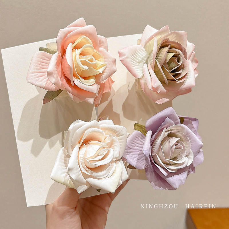 Fashion Sweet Cute Flower Hair Clip Women Hair Clamp Spring Hair ...