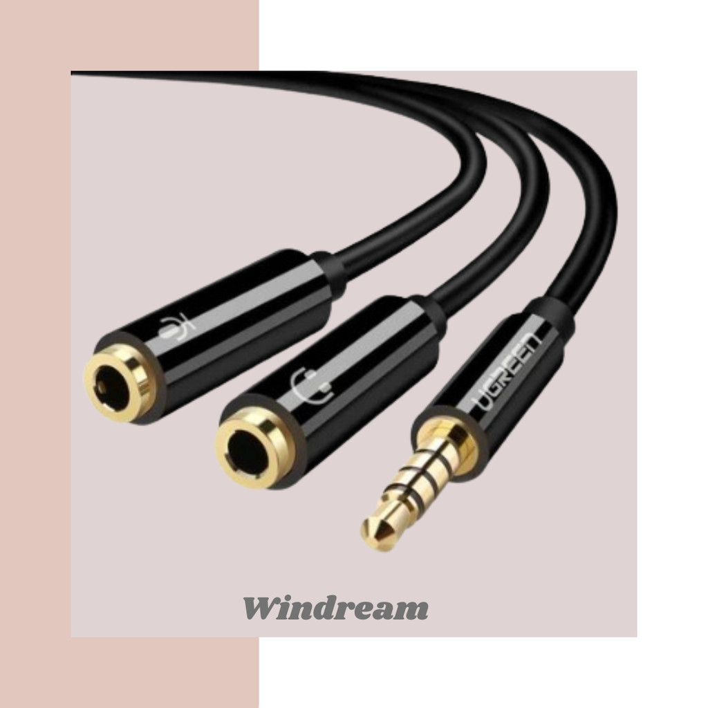 UGREEN 3.5mm Male To Dual 3.5mm Female Headset Splitter Black (AV141 ...
