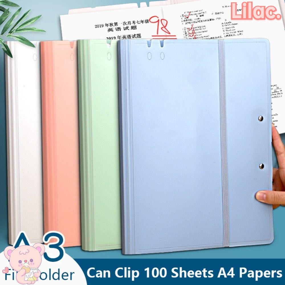LILAC Exam Paper Storage Clip, Multifunction Strap Design A3 File ...