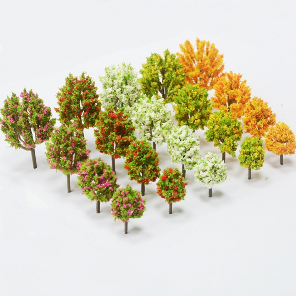 10pcs Vibrant Plastic Miniature Trees for Scale Models and Creative ...