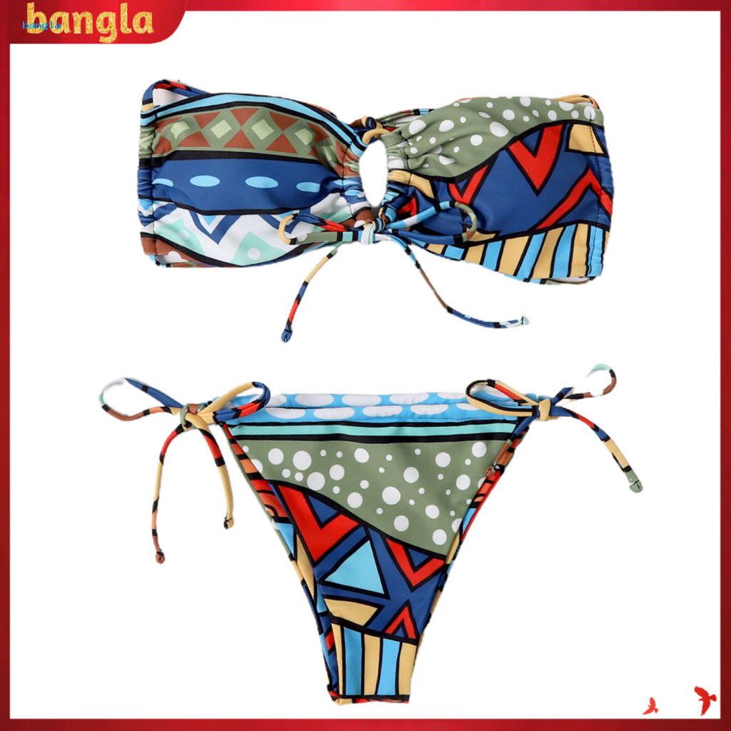 bangla| Summer Bikini Set Quick Drying Triangle Cutting Sexy Tube Top ...