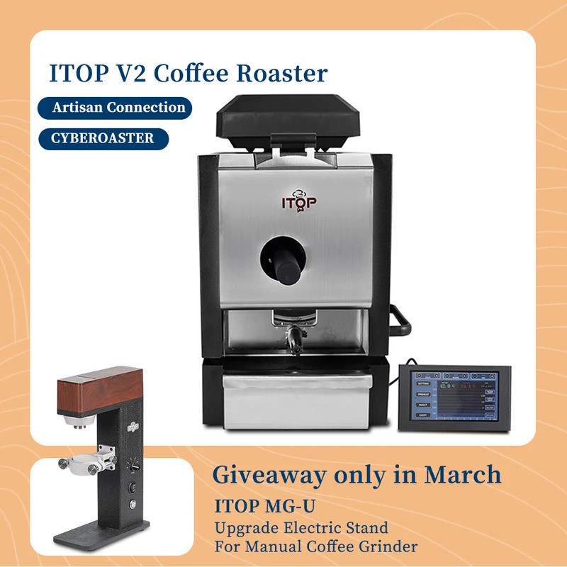 ITOP V2 Coffee Bean Roaster CYBEROASTER with Artisan Connection Commercial Family Coffee Roaster ...