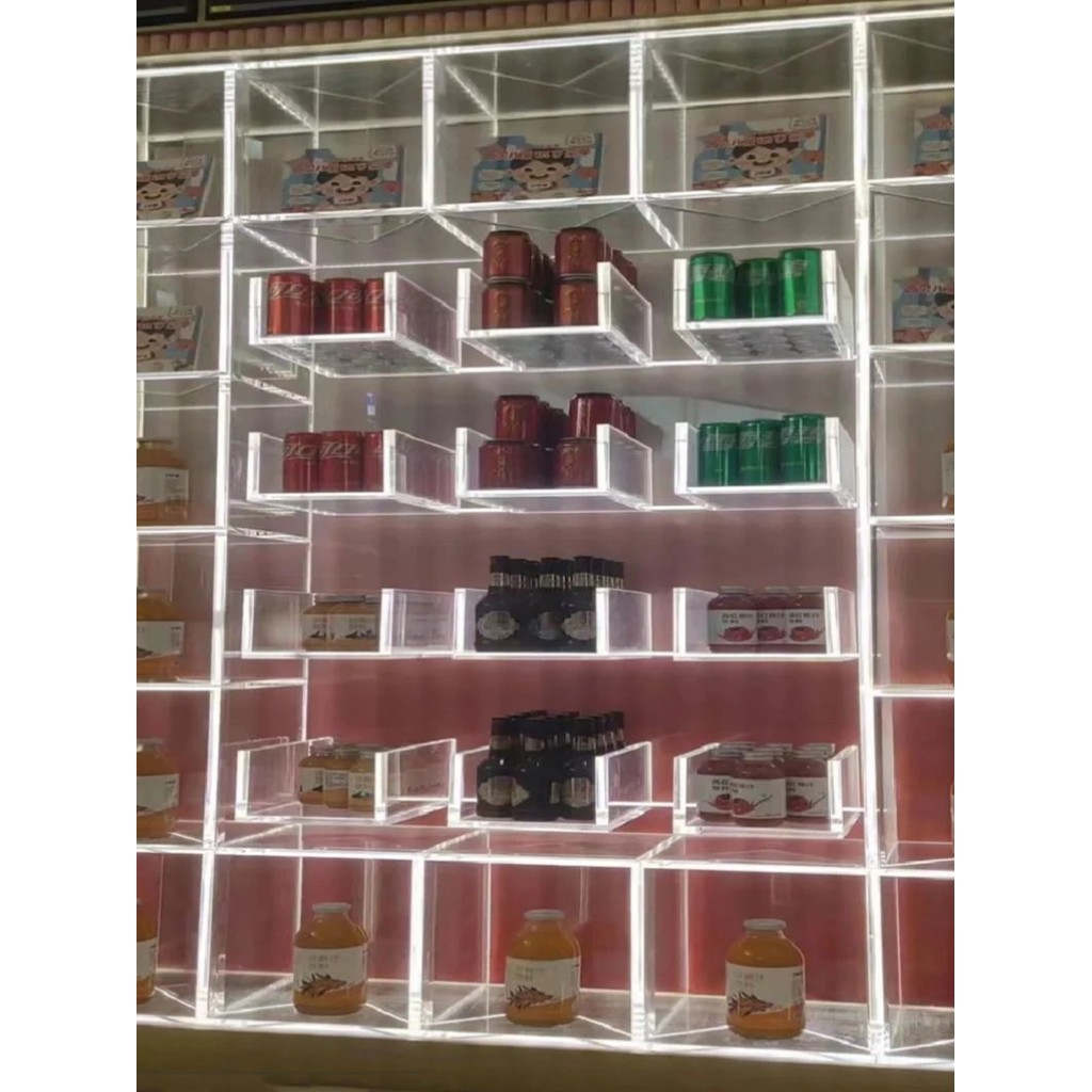 Acrylic Transparent Light Display Cabinet Custom Commercial Shoe Rack ...