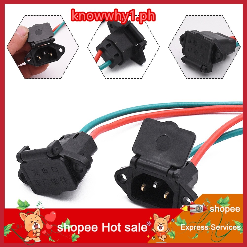 ⭐Ready Stock⭐ Electric Scooter Vehicle Charging Socket E-bike Car Plug ...