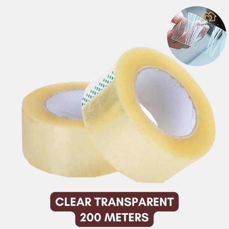 50/100/200/300 Meters Transparent Packing Tape Big Roll Sealing Tape ...
