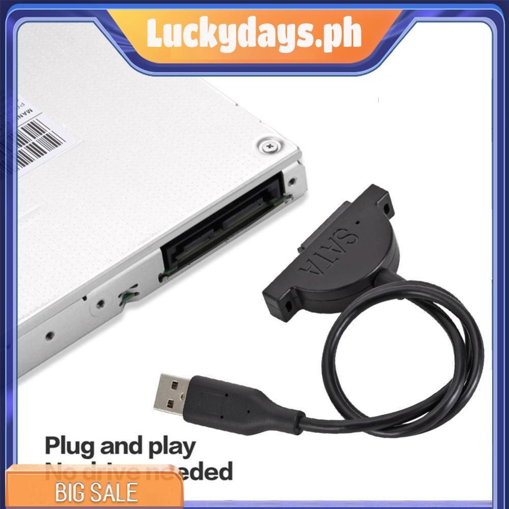 USB 2.0 SATA Optical Drive Cable 7+6 Pin Adapter for Laptop CD-ROM CD ...