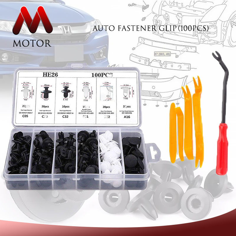 Auto Fastener Clip 100pcs Bumper Clip Fastener Clip Push Retainer Pin ...