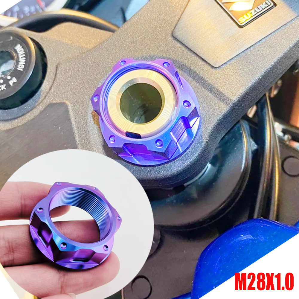 GR5 Titanium Nut M28X1.0 Triple Tree Stem Yoke Center hole Nut FOR BMW ...