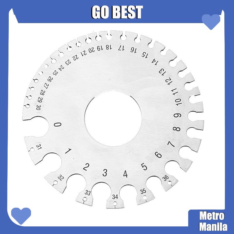 Stainless Steel 0-36 Round AWG SWG Wire Thickness Ruler Gauge Diameter ...