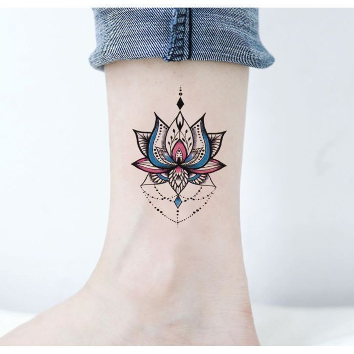 Shimo Tattoo Sticker Brahma Realm Lotus Totem Yoga Brahma Flower ...
