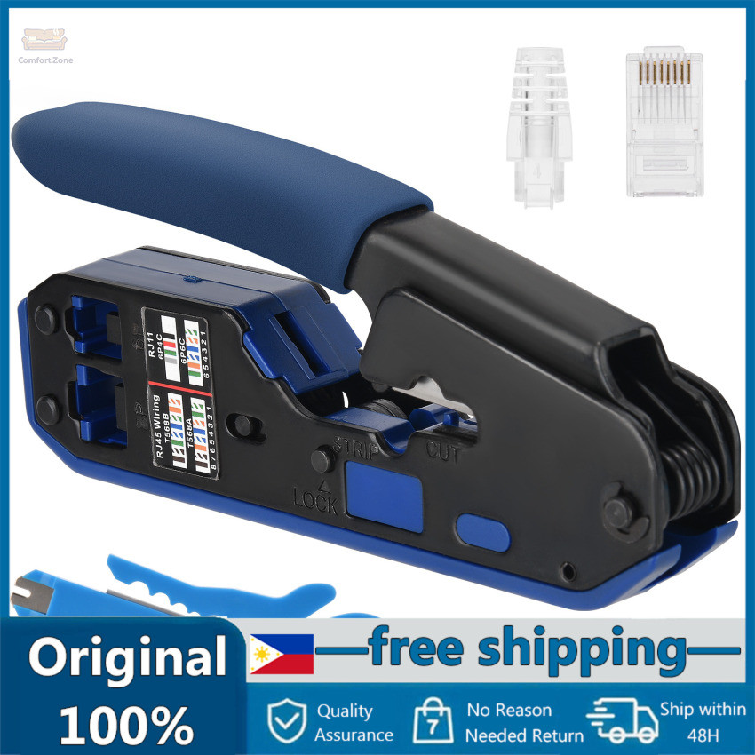 RJ45 Crimping Tool – The all-in-one design allows you to cut, strip and ...