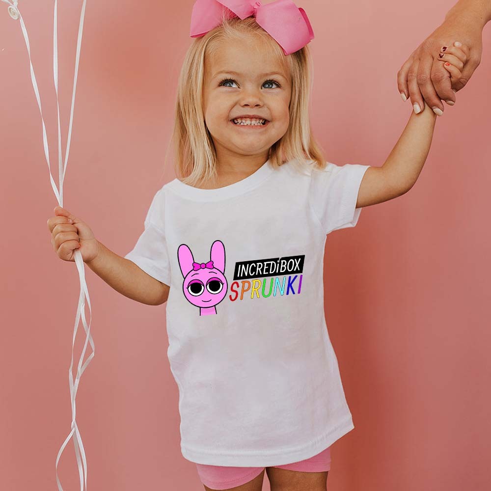 Incredibox Sprunki Cartoon Printing Girls and Boys Short Sleeeve T ...