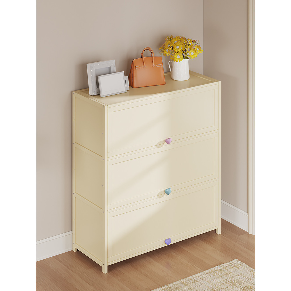 Household Entryway Shoe Rack Multi-layer Integrated Entry Cream Style ...