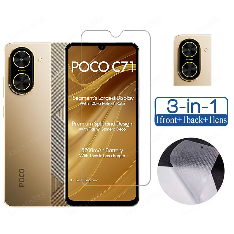 POCO C71 C85 Tempered Glass For Xiaomi POCO C65 C75 C55 C51 C61 F7 ...