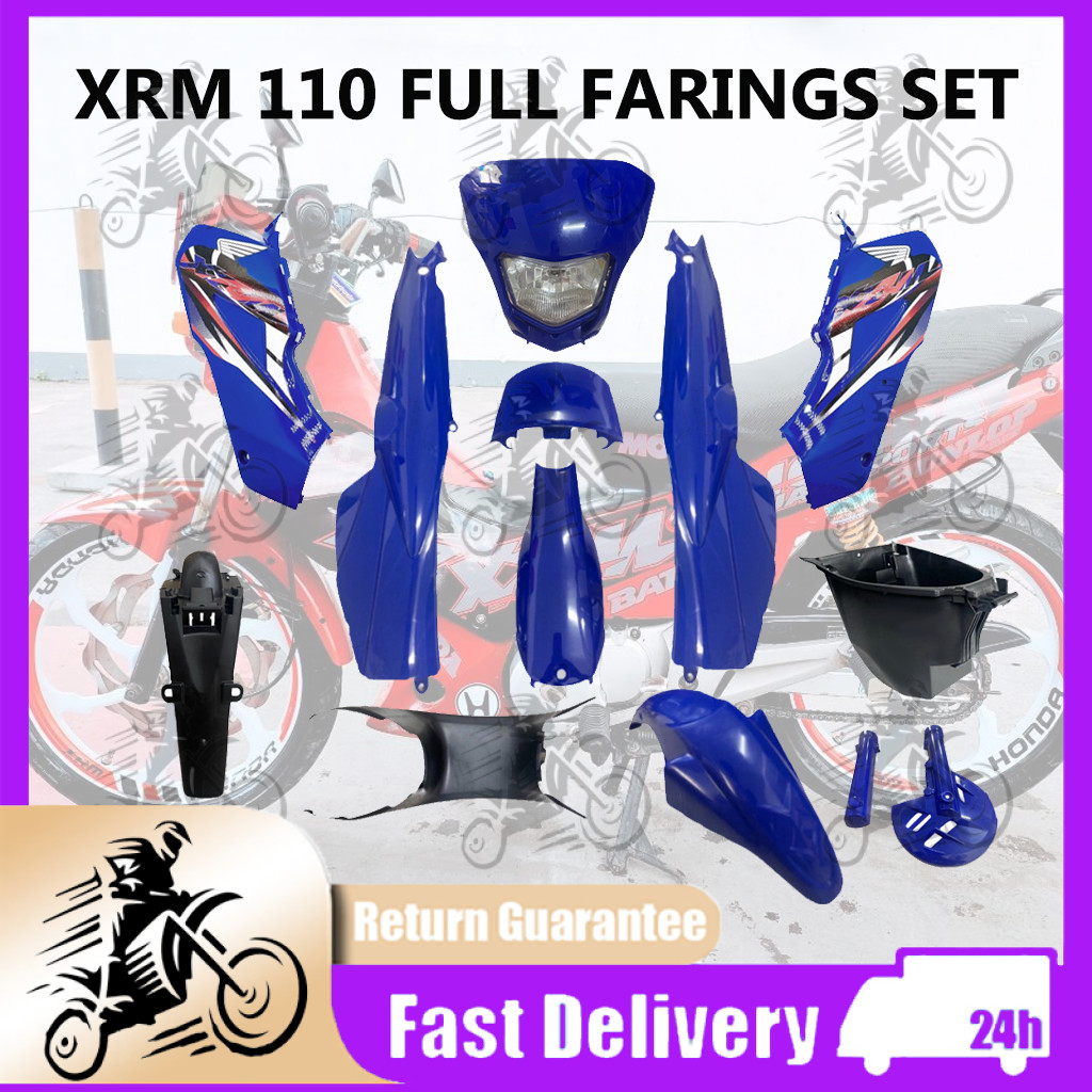 HONDA XRM 110 FAIRINGS 9IN1 AND 11IN1 ALL COLORS COMPLETE SET | Shopee ...