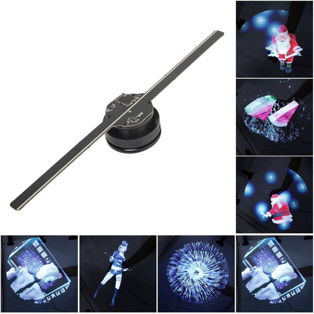 Fun~ 3D Hologram Fan 42cm 2 Blade 800x480P 224 LED Beads Support WiFi ...