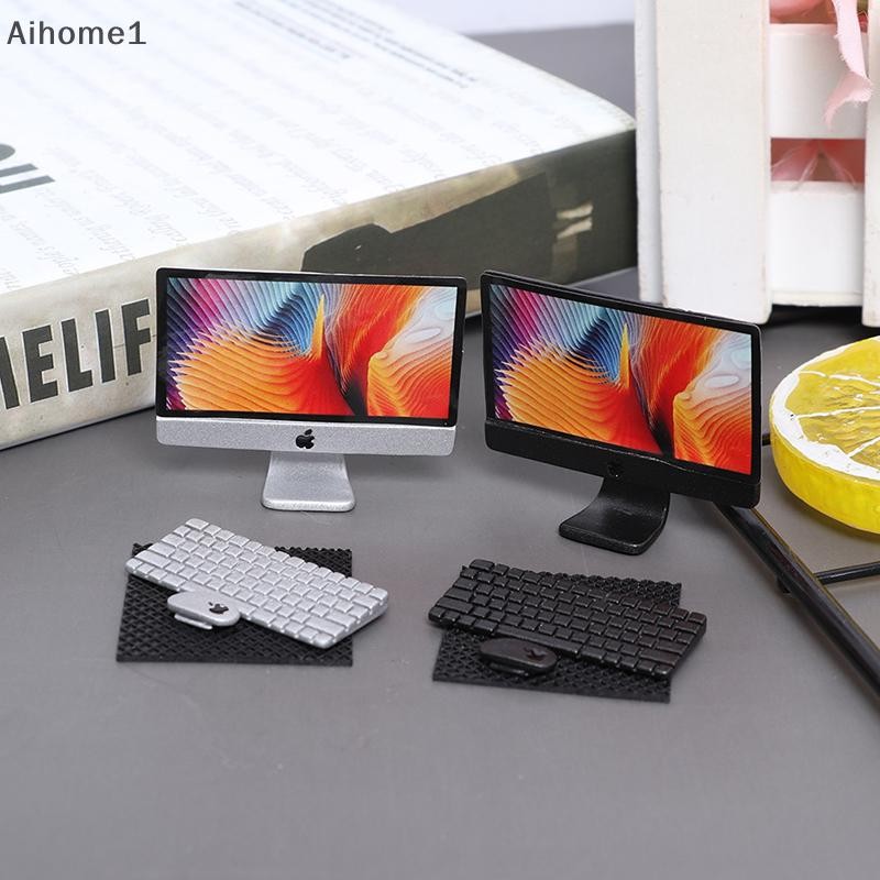 Aiho 1/12 Mini Computer + Mouse + Keyboard Stationery Model for ...