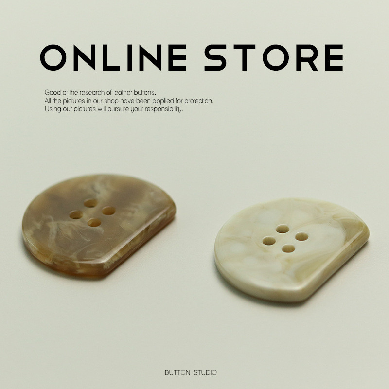 Four-Hole Resin Buttons Half-Round Women's Clothing Buttons Suit Pants ...